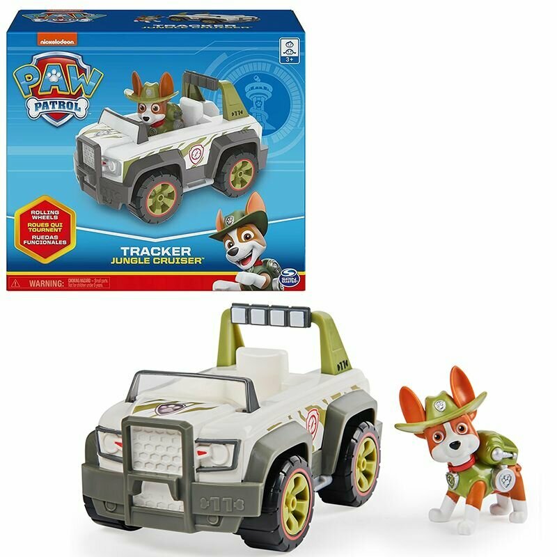 Spin Master Nickelodeon Paw Patrol Tracker Jungle Cruiser Vehicle / Подарочный набор-сюрприз в виде детской игрушечной машинки, С модель трекера, машиной Крейсера Джунглей