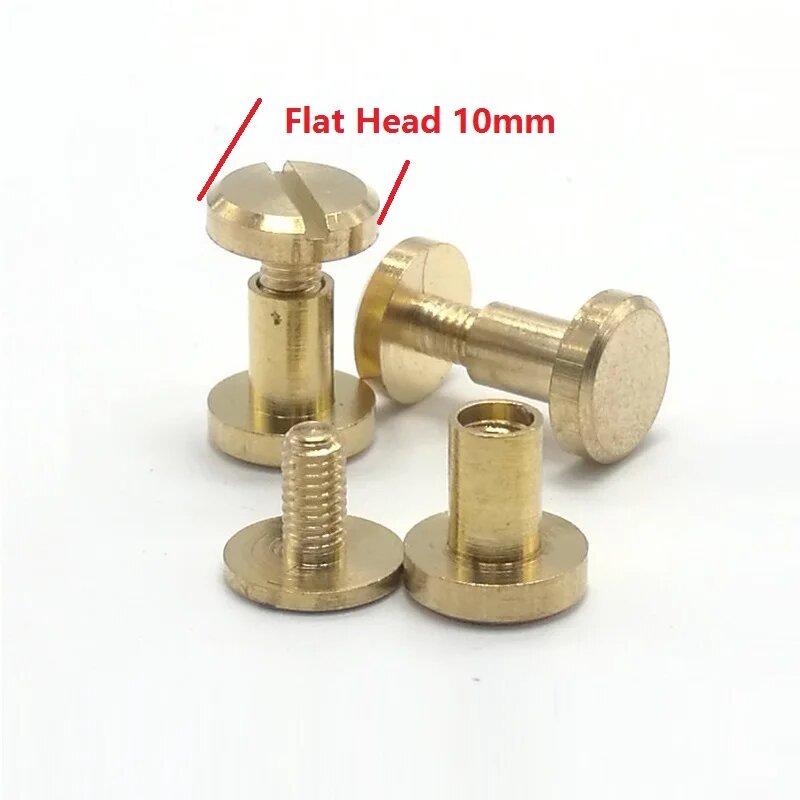 Латунные заклепки 20 шт, 8 мм / 10 мм, круглые/плоские головки Tube Length 7mm, 10mm Flat Head