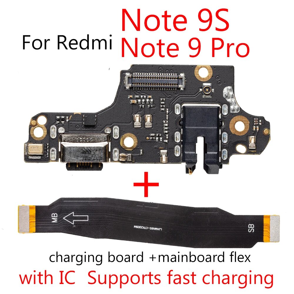 USB-порт для зарядки док-станция коннектор основной FPC материнская плата гибкий кабель для Xiaomi Redmi Note 9 10 7 Pro 10S Redmi Note 9Sic1set