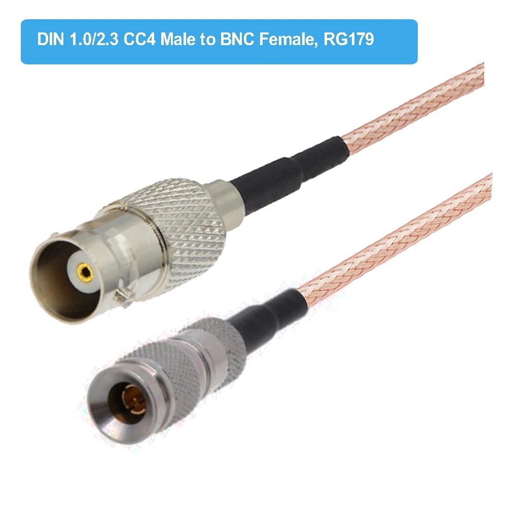 Кабель DIN 1.0/2.3 CC4 M - BNC F, RG179, 20CM
