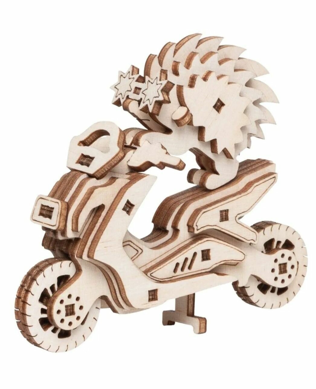 Конструктор деревянный "Мото-еж" 37 детали, 11*4,5*9см Три совы