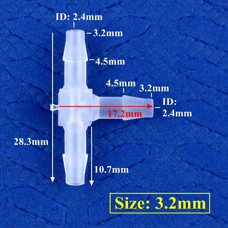 SgooHan пластиковые тройники для аквариума 1,6-15,8 мм Синий, 3.2mm, 20 Pieces