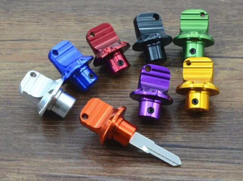 Аксессуары для мотоциклов, бесплатная доставка, общий велосипед, электрический ключ для мотоцикла, аксессуары, замок, алюминиевая головка ключа BWS125 Оранжевый