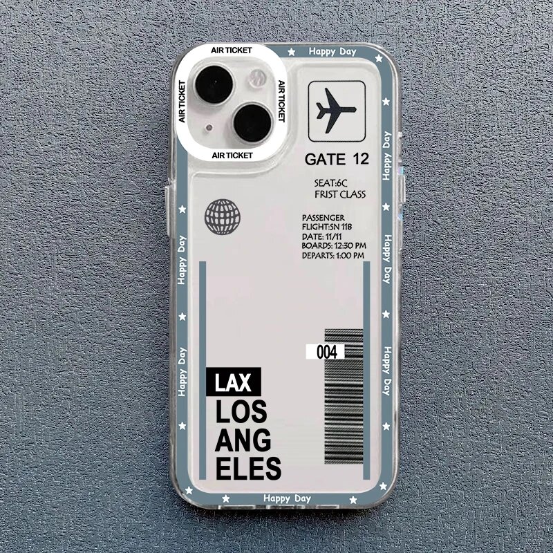 Чехлы для iPhone 15 Pro Max 11 12 13 14 Pro Max XR X XS Max, прозрачные чехлы с ярлыком билета для путешествий, Нью-Йорк, Сеул, Париж, чехол для телефона Style 4, For iPhone 15ProMax