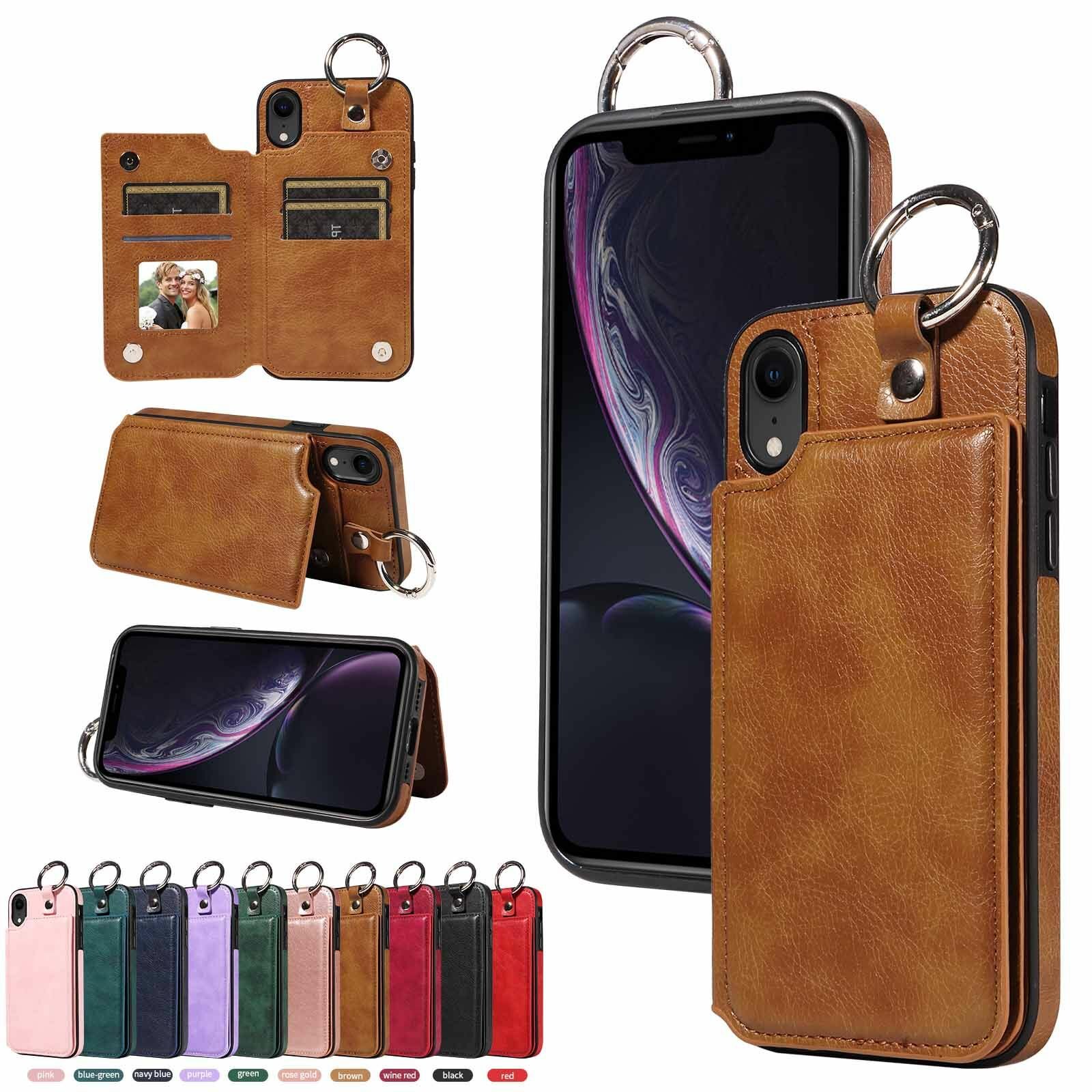 Кожаный чехол для Apple iPhone XR (Айфон ХР) с отделением для карты/ Чехол-кошелек для / Кожа высокого качества