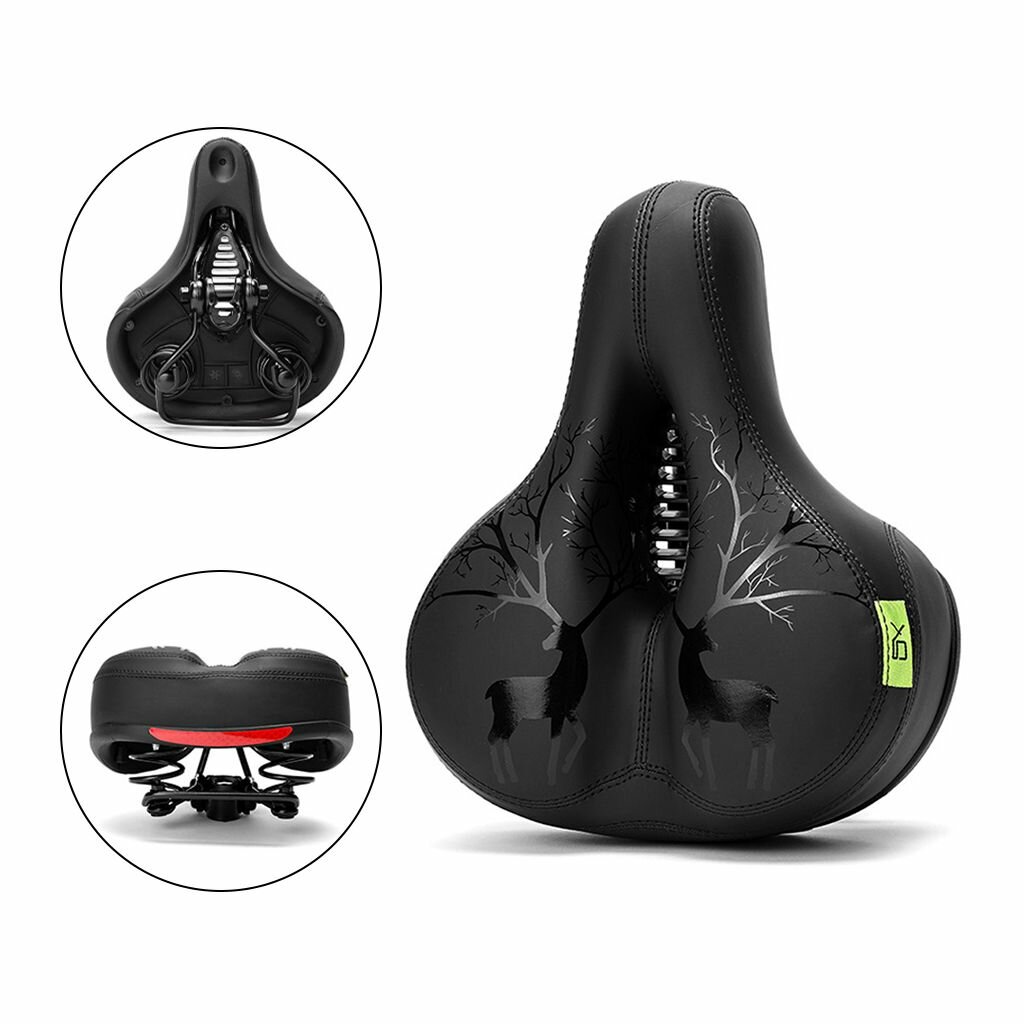 Велосипедное седло, Сиденье для велосипеда с большой подушкой и пружиной - версия для электровелосипеда