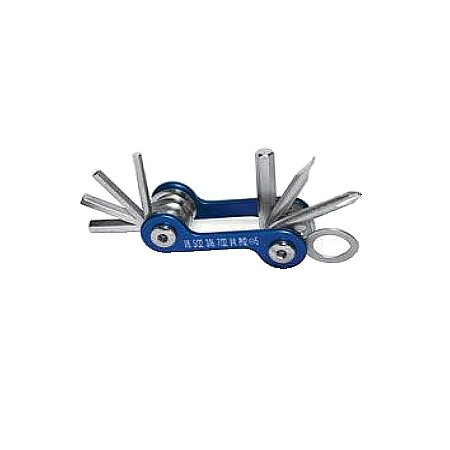 Набор дюймовых шестигранников 1/8",5/32",3/16",7/32",1/4", отверток РН2 и шлиц 5мм, 7шт, раскладной, синяя или золотистая ручка HRR341-SAE