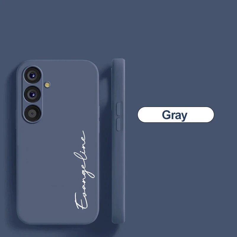 Для Samsung Galaxy A55 5G индивидуальный персонализированный именной инициалы мягкий Серый, Gray