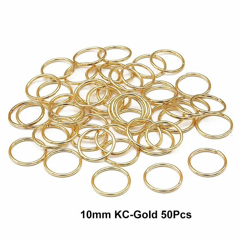 Кольца для кос Xiluodai, золотые, серебряные, набор из 5 штук 10mm KCGold 50Pcs