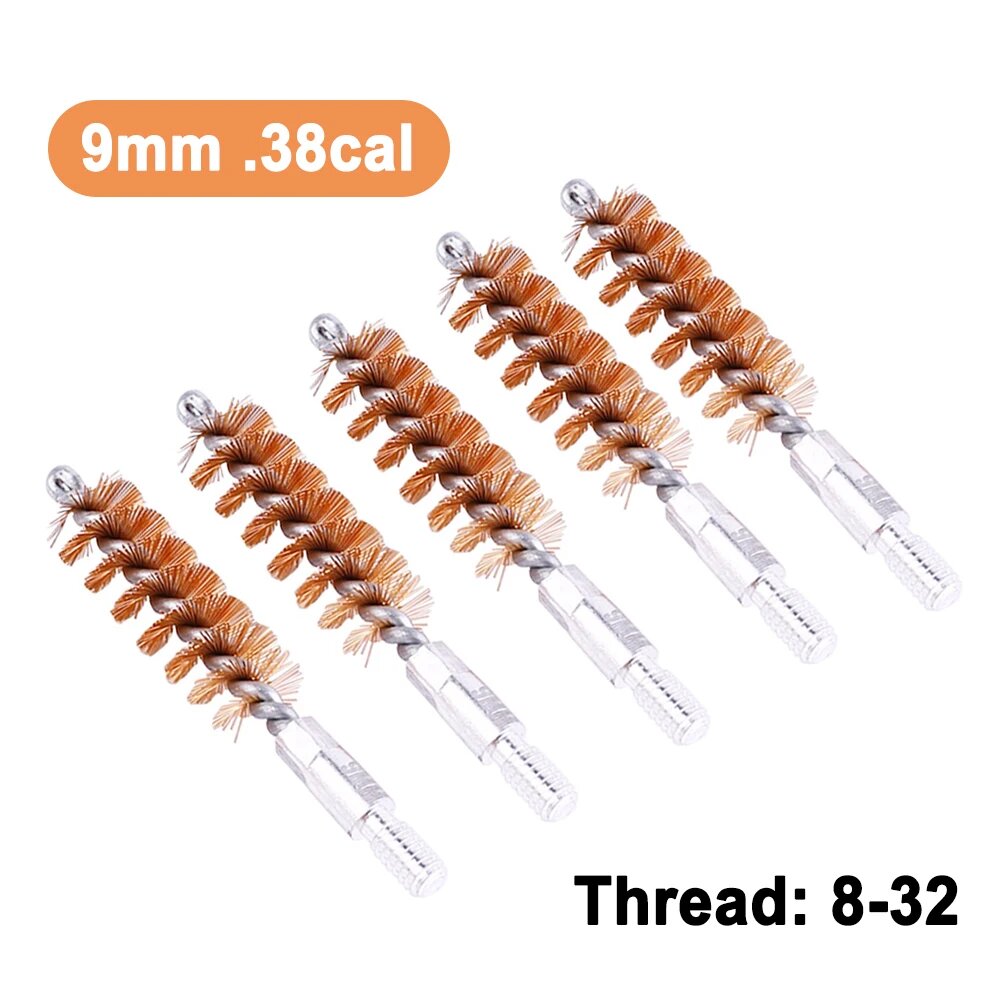 Набор чистящих насадок для оружия из бронзы 5 шт. 9mm .38cal