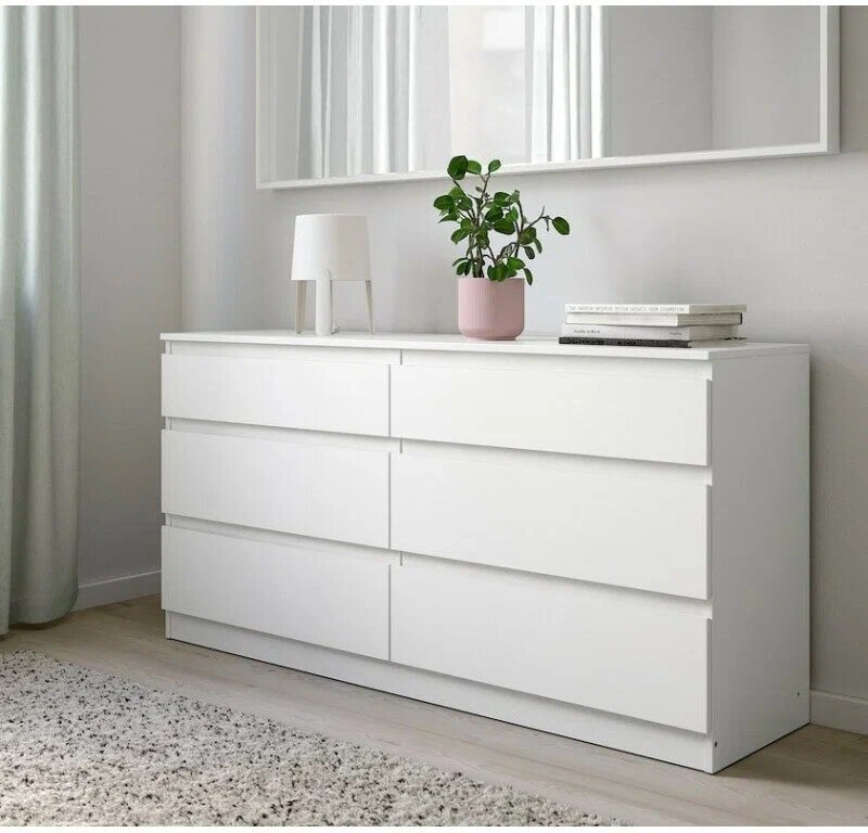 Комод белый матовый для одежды 120x39x78