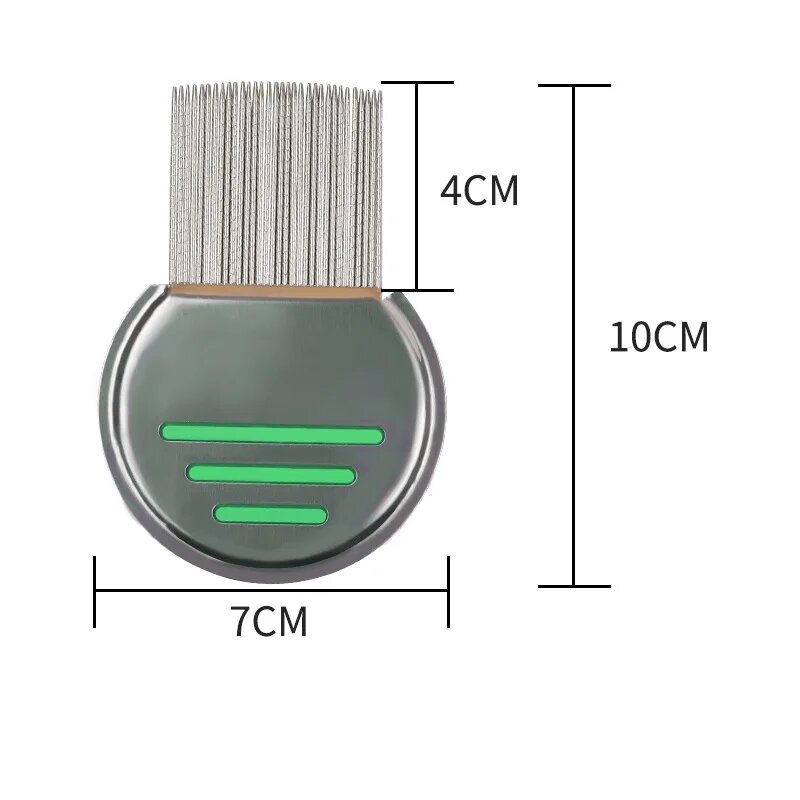 MOONBIFFY Гребень из нержавеющей стали для удаления вшей детский зеленый