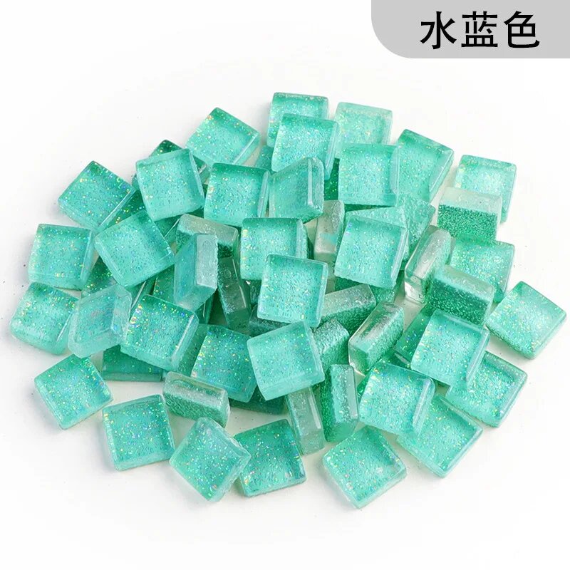 Мозаичные камни из стекла Diy 9*9 мм 50 шт Изумрудный, color 9