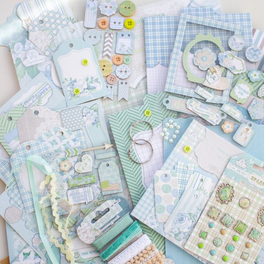 Набор для скрапбукинга Рукоделие Цветочное кружево, 9 элементов в составе набора