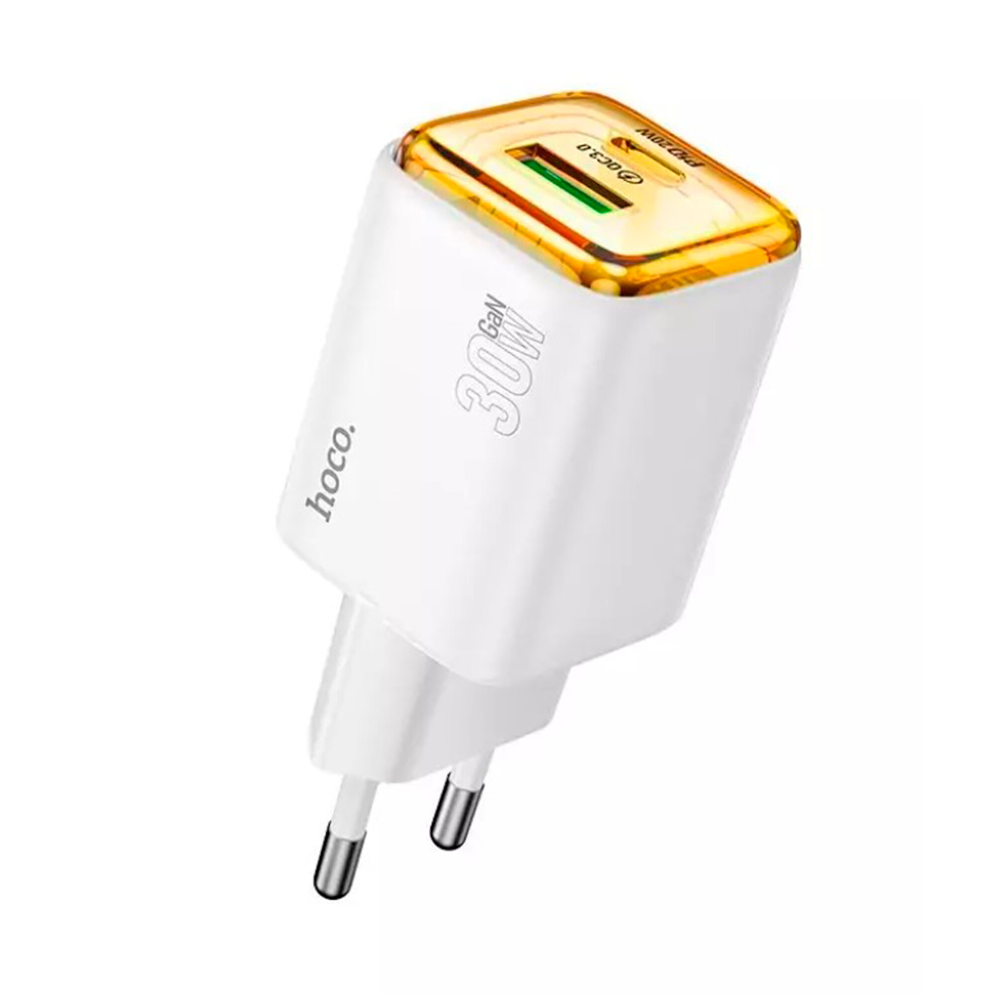 Сетевое зарядное устройство, 1 PD 30W + 1 USB 3.0 QC (N53), HOCO, белый