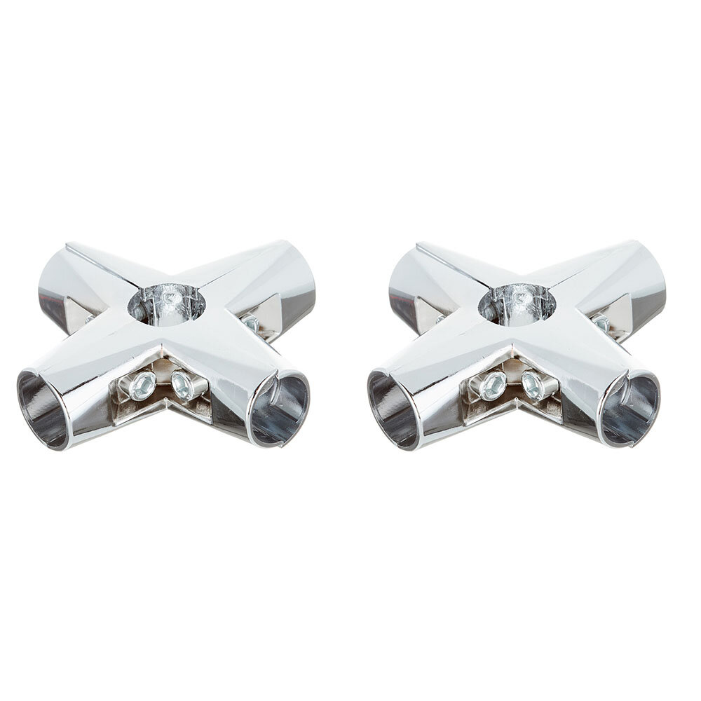 Соединитель крестообразный для шести/пяти труб к системе Joker d25 мм усиленный хром (2 шт.)