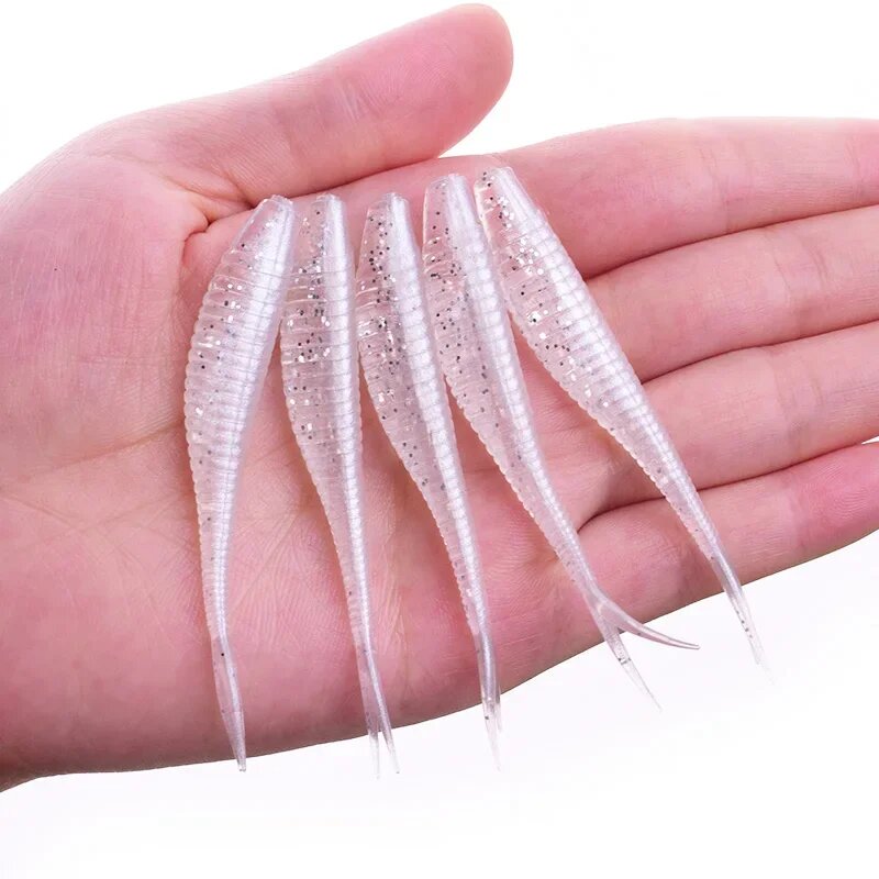 WDAIREN Силиконовые блесны-черви 7 см, 1.8 г, набор из 10 штук Белый, B