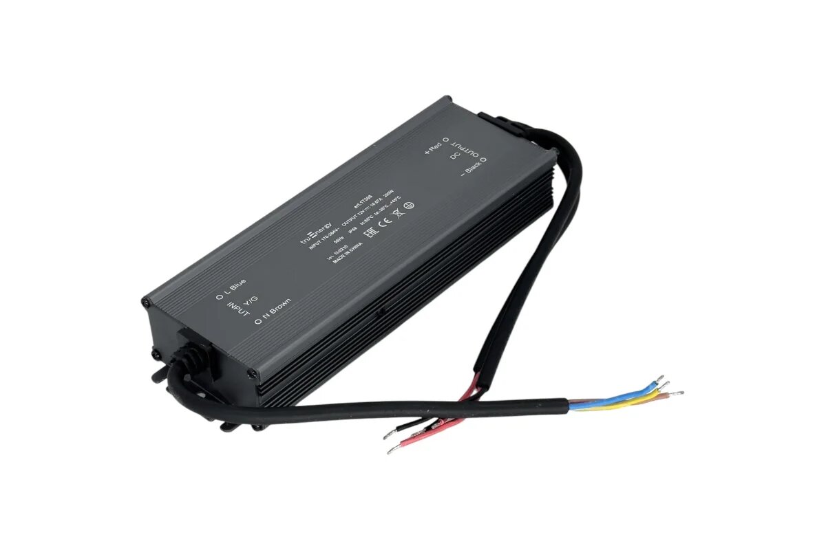 TruEnergy Блок питания для светодиодной ленты 12V 200W IP68 алюминий 215x70x34мм 17306
