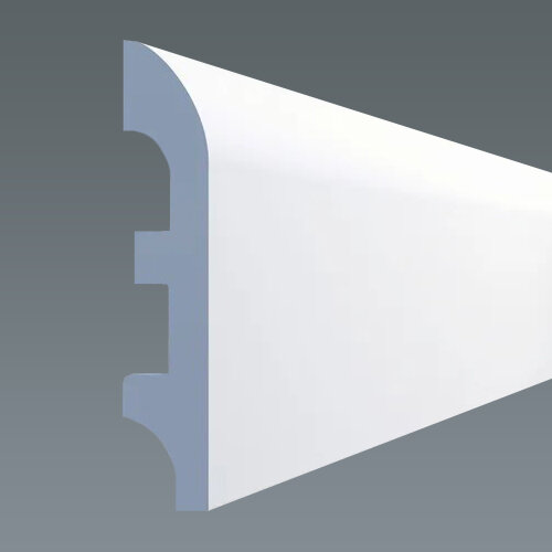 Плинтус дюрополимер напольный Paolo Arte Konture (Паоло Арте Контур), 100х20х2000 мм, Kr036P белый