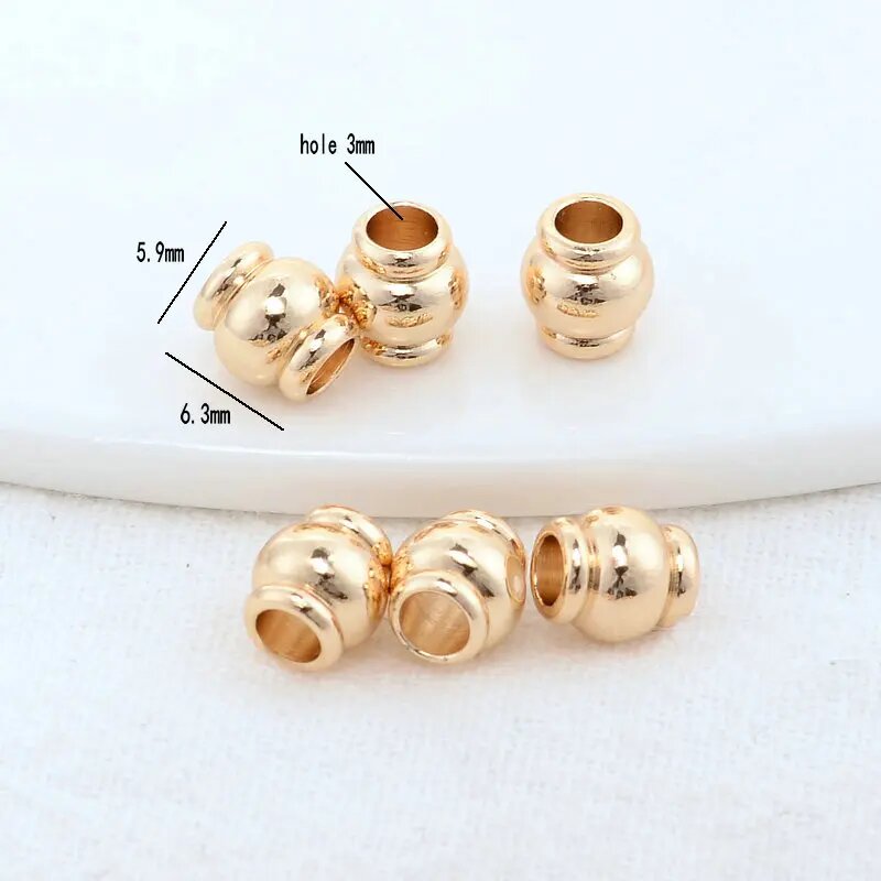 Латунные бусины-разделители с большими отверстиями, 20 шт 10PCS