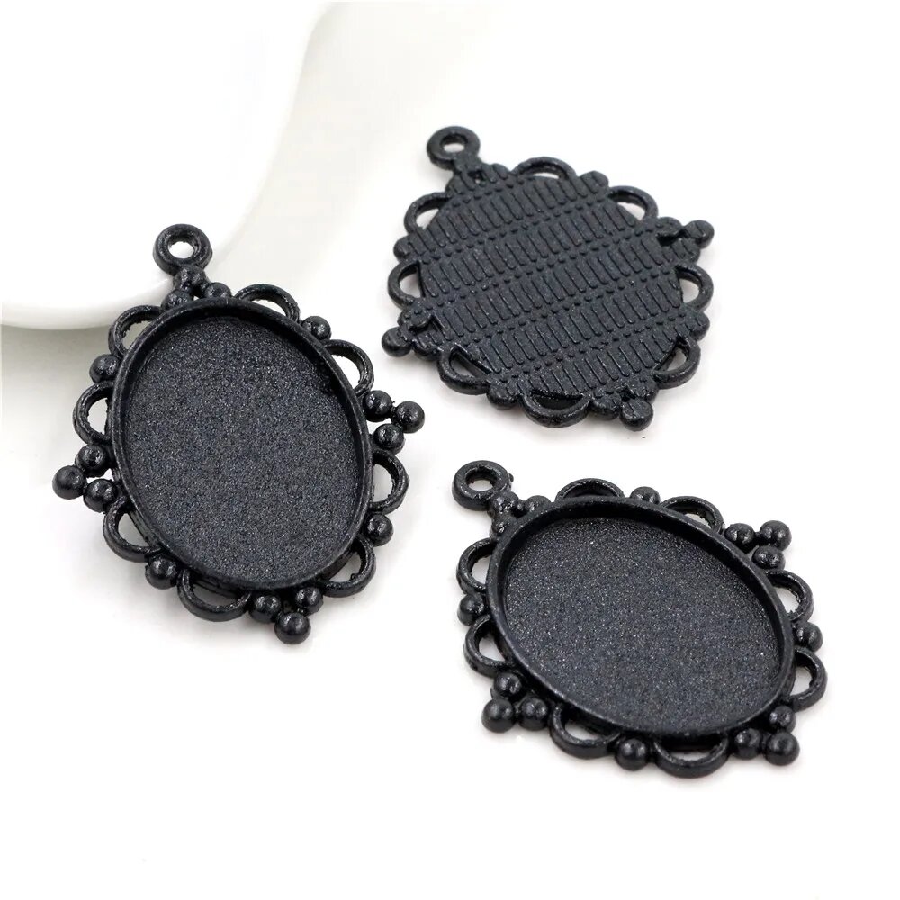 Кабошоны для ожерелья Wadsfred, 10 шт. Черный, C1-08