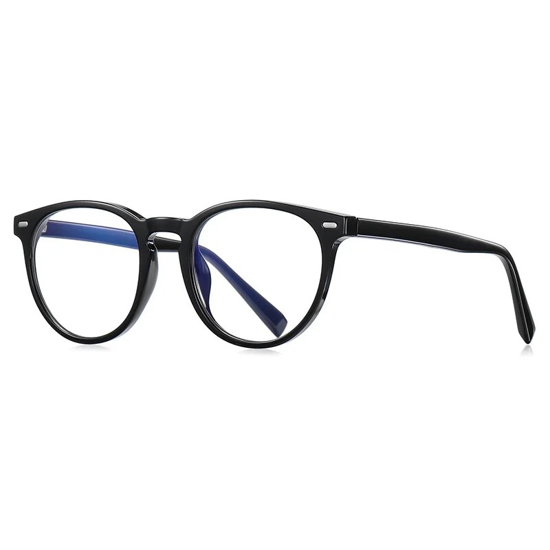 Круглые очки для дальнозоркости TR90 от -0.0 до -6.0 Anti Blue Light C1, Синий, Custom Prescription