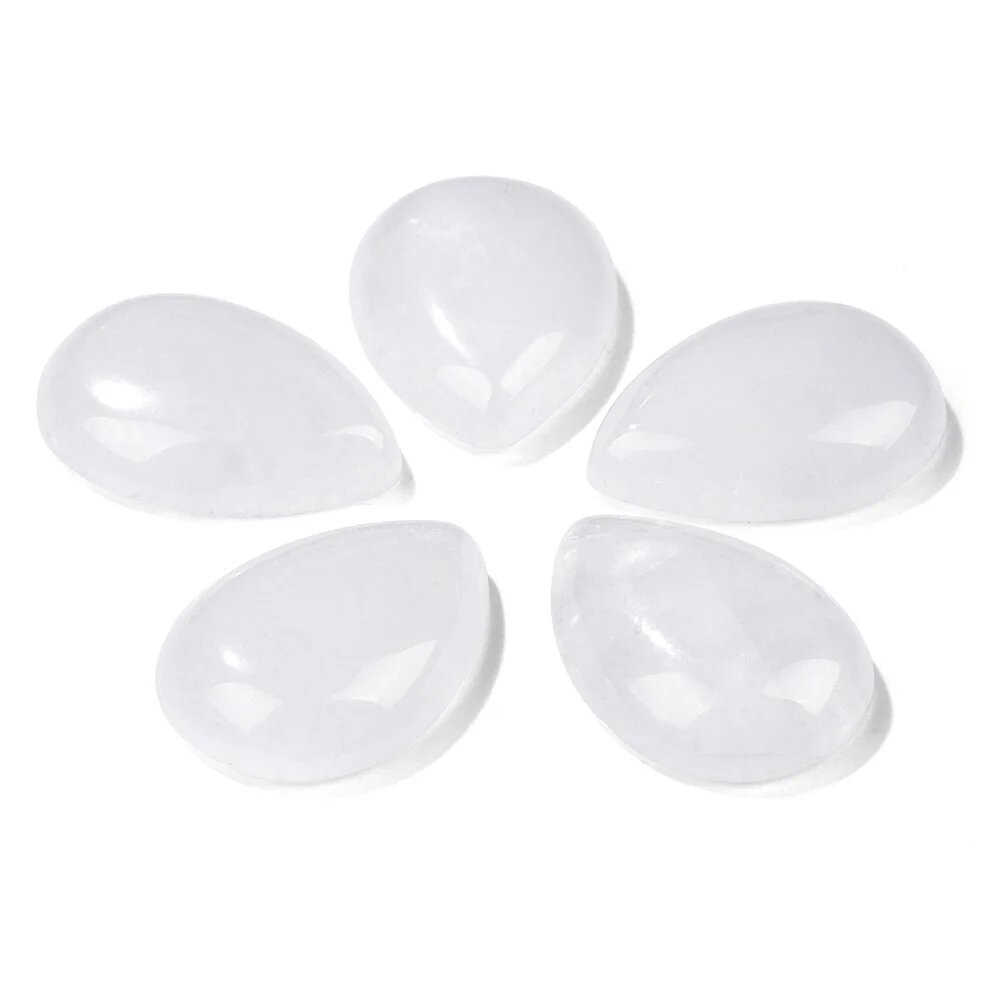 Бусины кабошон RISYF 10 шт. Белый, 18x25MM, NO.37 Clear Quartz