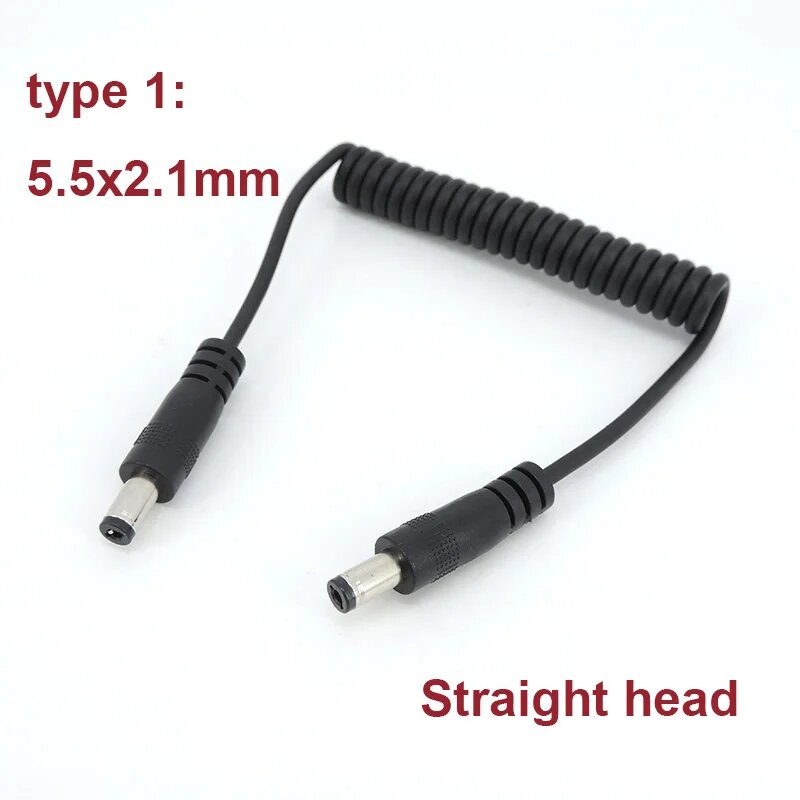 QvvCev удлинитель кабеля питания DC 5,5x2,1 мм / 5,5x2,5 мм черный 100 см Type 1