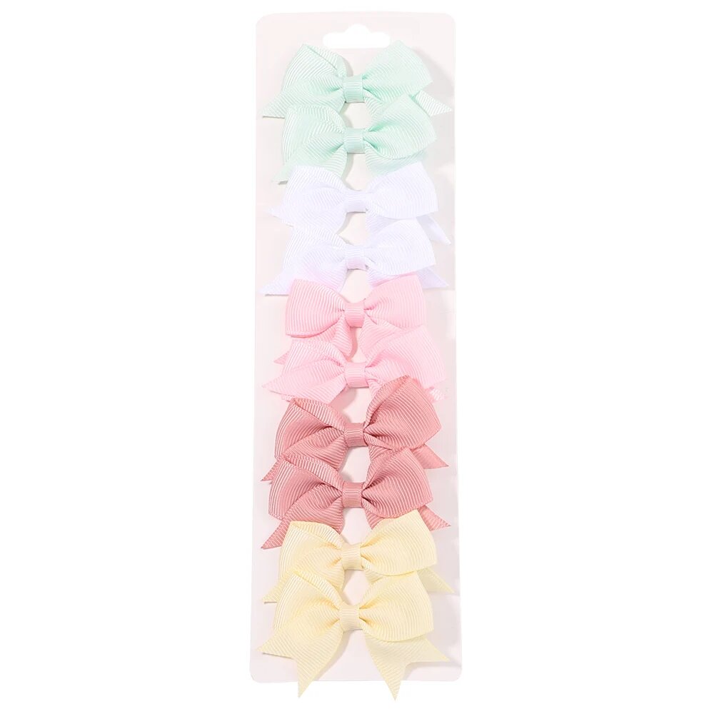 Заколки для волос BABY BOWS, 6 шт, Цвет: 2640-3