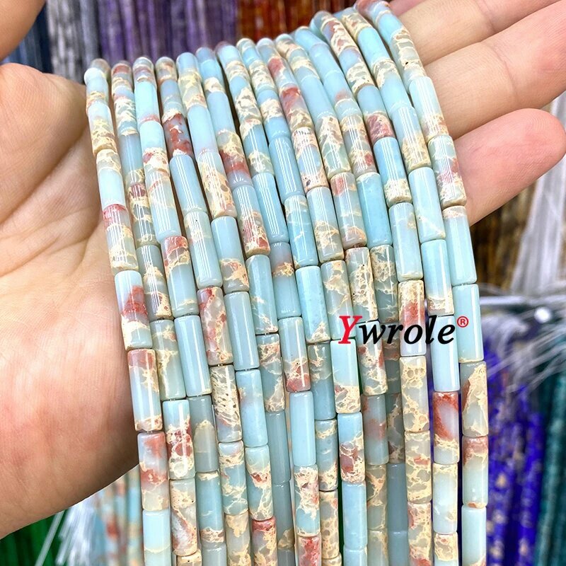 Натуральные бусины YWROLE нефрит лазурит рубин халцедон 4x13 мм 4x13mm 27-28pcs, agalmatolite