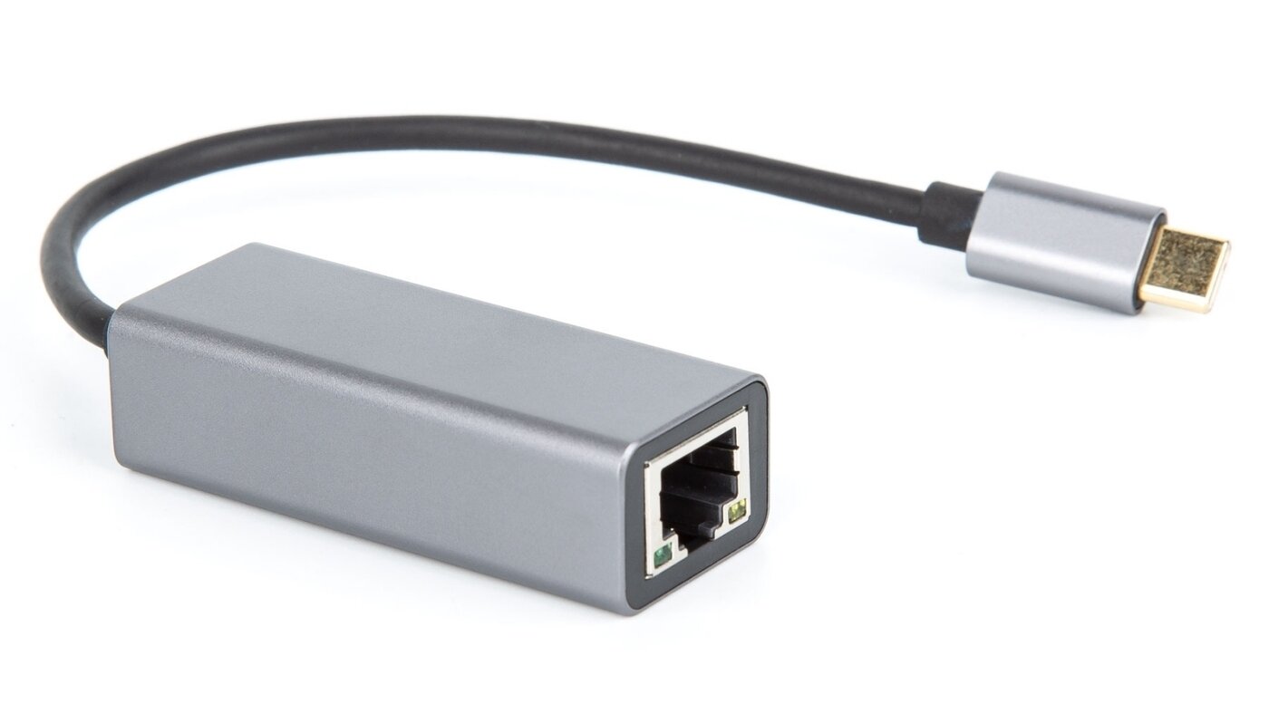 USB LAN адаптер RJ45 переходник сетевой TYPE C Ethernet тайп си интернет корпус металл (DU320M)
