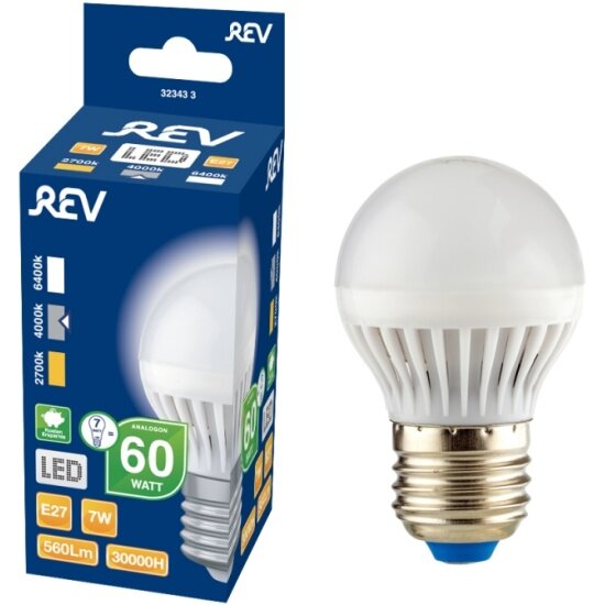Светодиодная лампа Rev G45 Е27 7W, 4000K