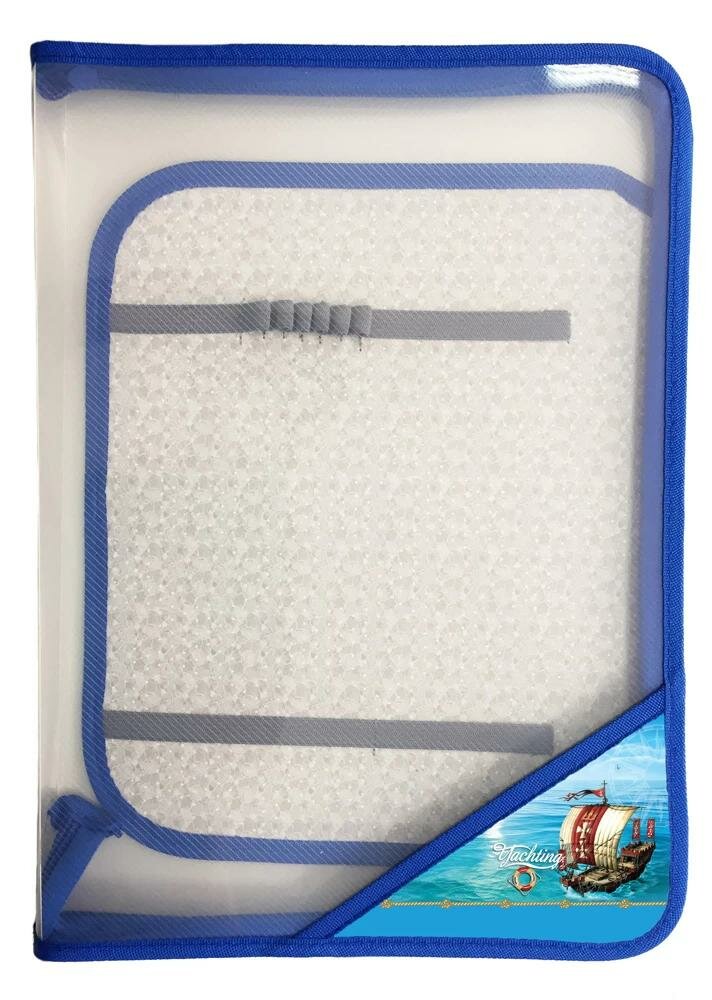 Папка на молнии Проф-пресс для труда, Корабль На Волнах, Пластик 325х245 мм (ПТР-2107)