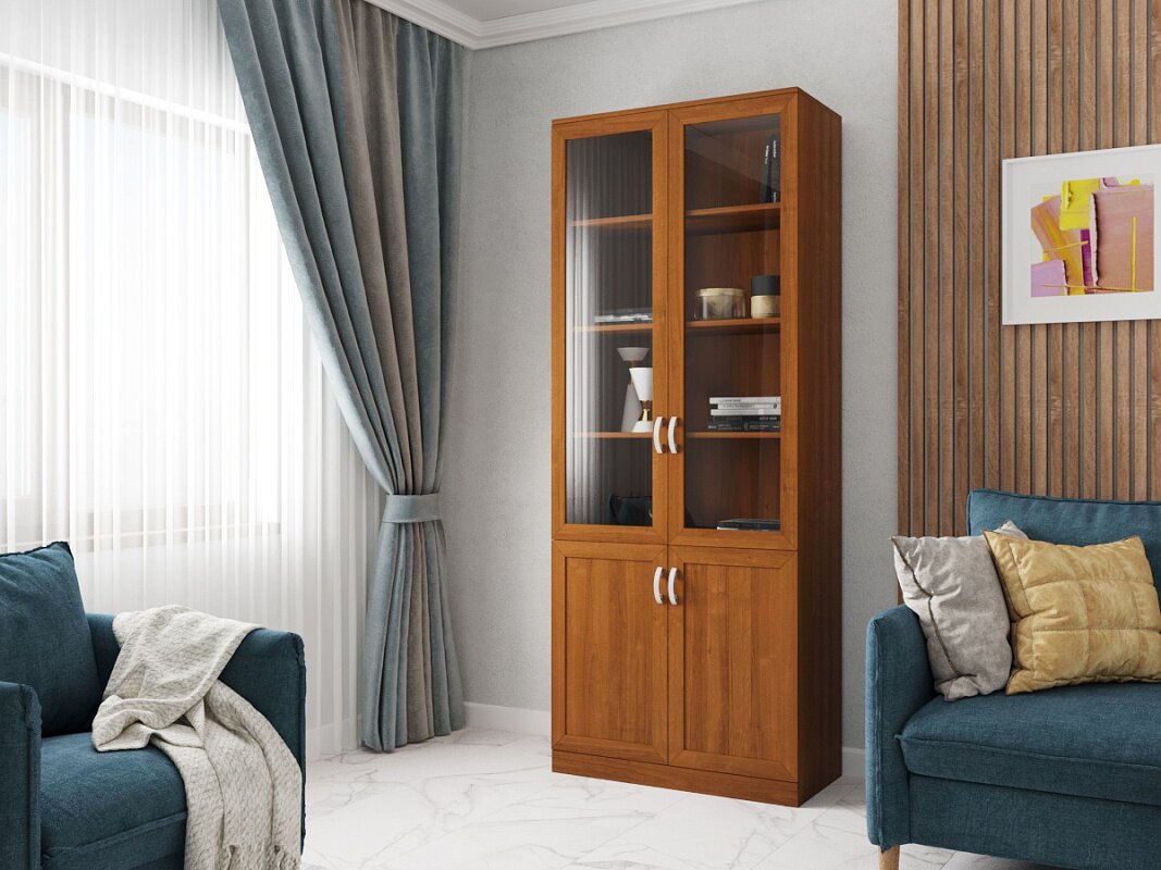 Книжный шкаф МебельЛэнд24 Библиограф - 2 №3 Орех Экко 80x30x210