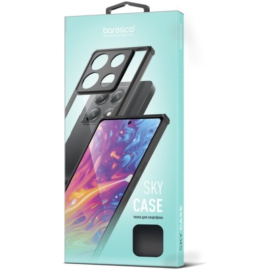 Чехол Borasco для Apple iPhone 16, Sky Case, черный