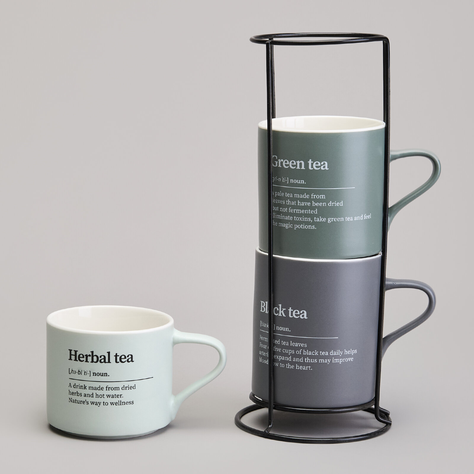 Набор кружек lefard 3шт на метал. подставке 250/320/400мл KSG-756-472