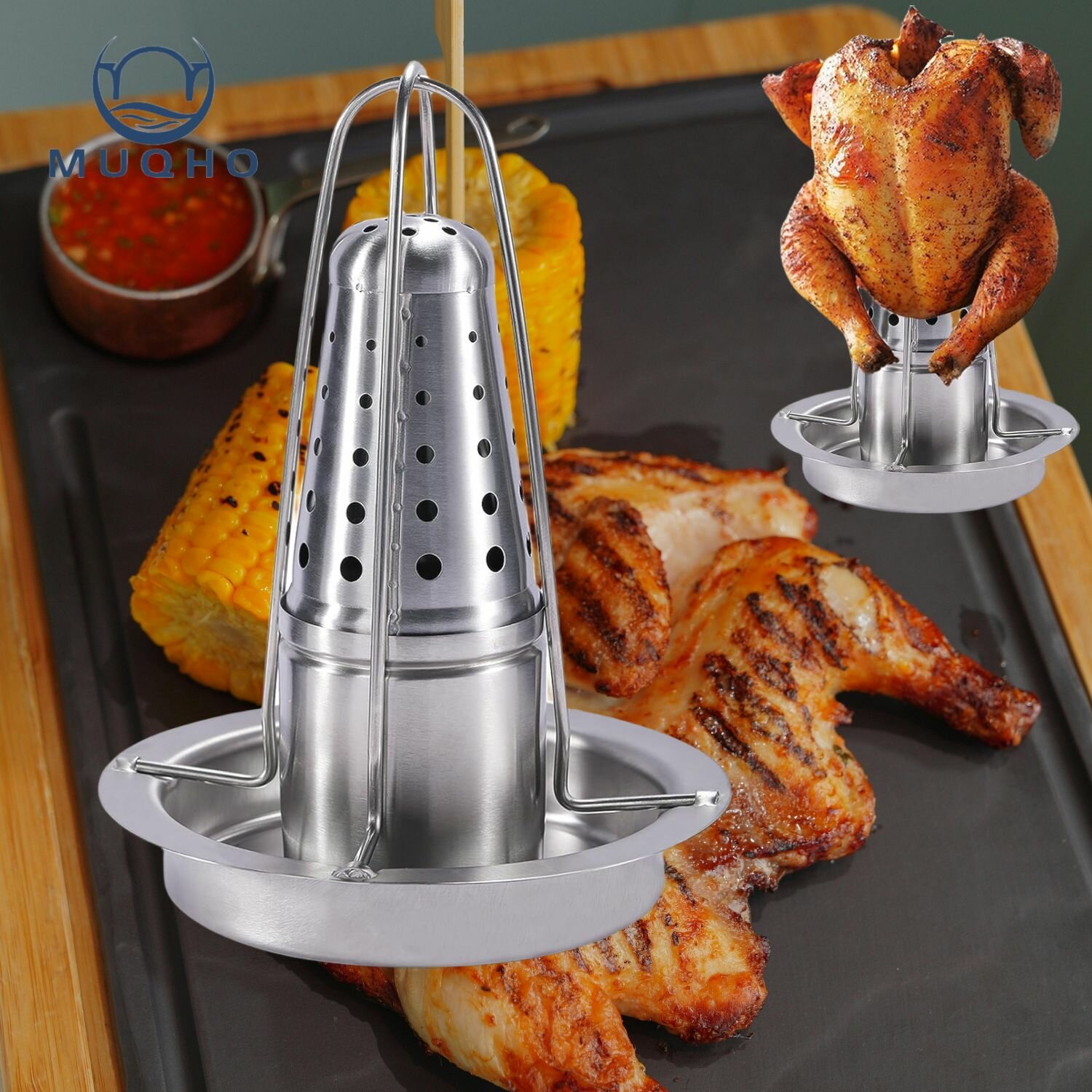 Ростер для курицы, Нержавеющая сталь, 0 л