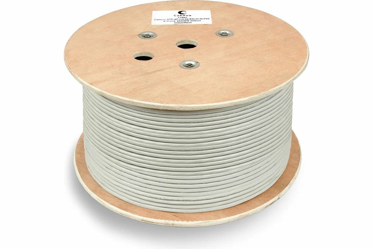 Кабель Cabeus витая пара, экранированная, категория 5e, 4 пары, многожильный SFTP-4P-Cat.5e-PATCH-GY