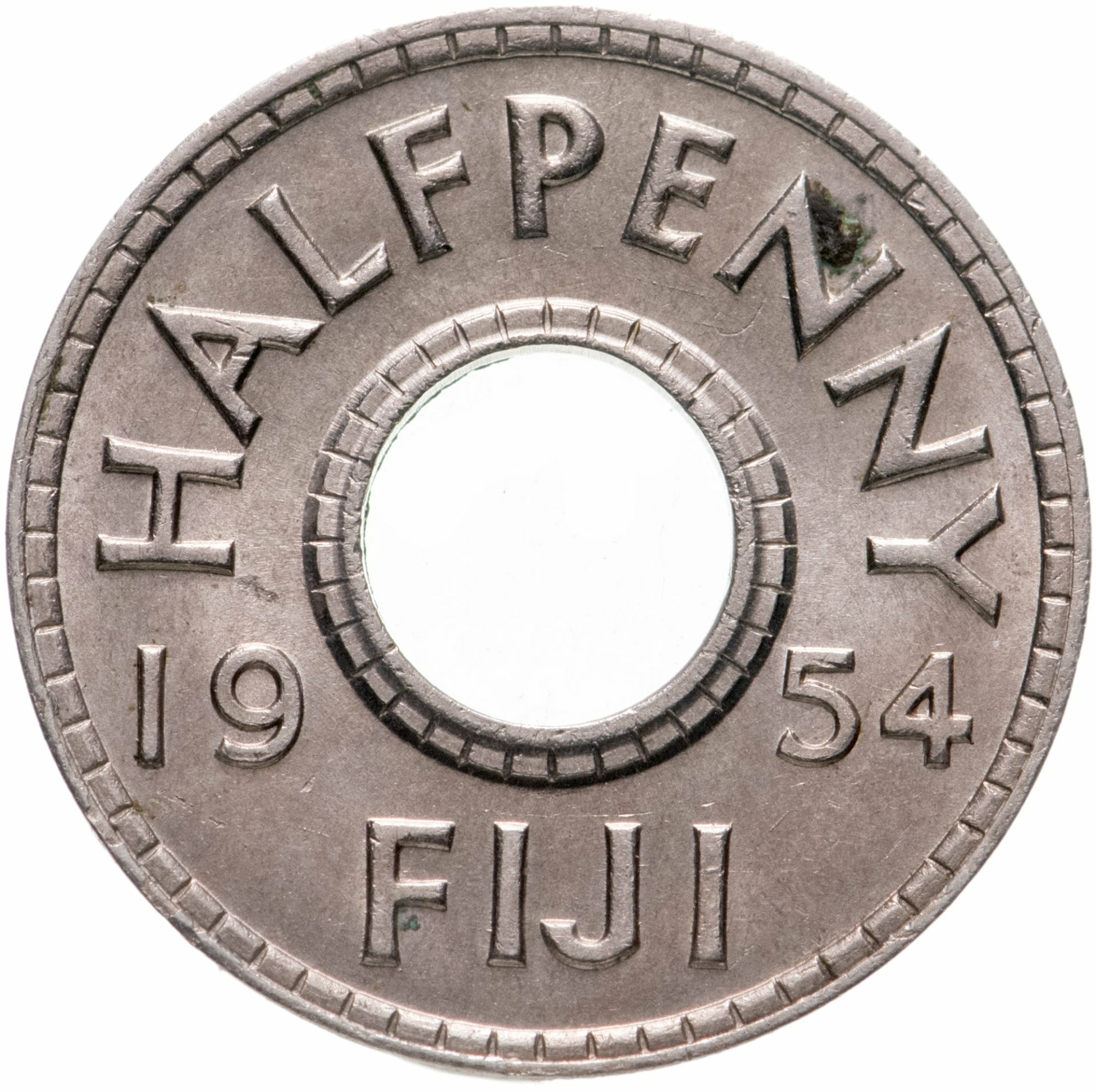 Фиджи 1/2 пенни penny 1954, Мельхиор медь-никель, в сохранности UNC
