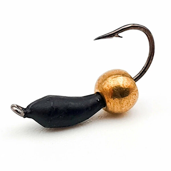 Мормышка вольфрамовая Expert Pro "Уралка" с латунным шариком (Черный), 0.6 г, d=2.5 мм