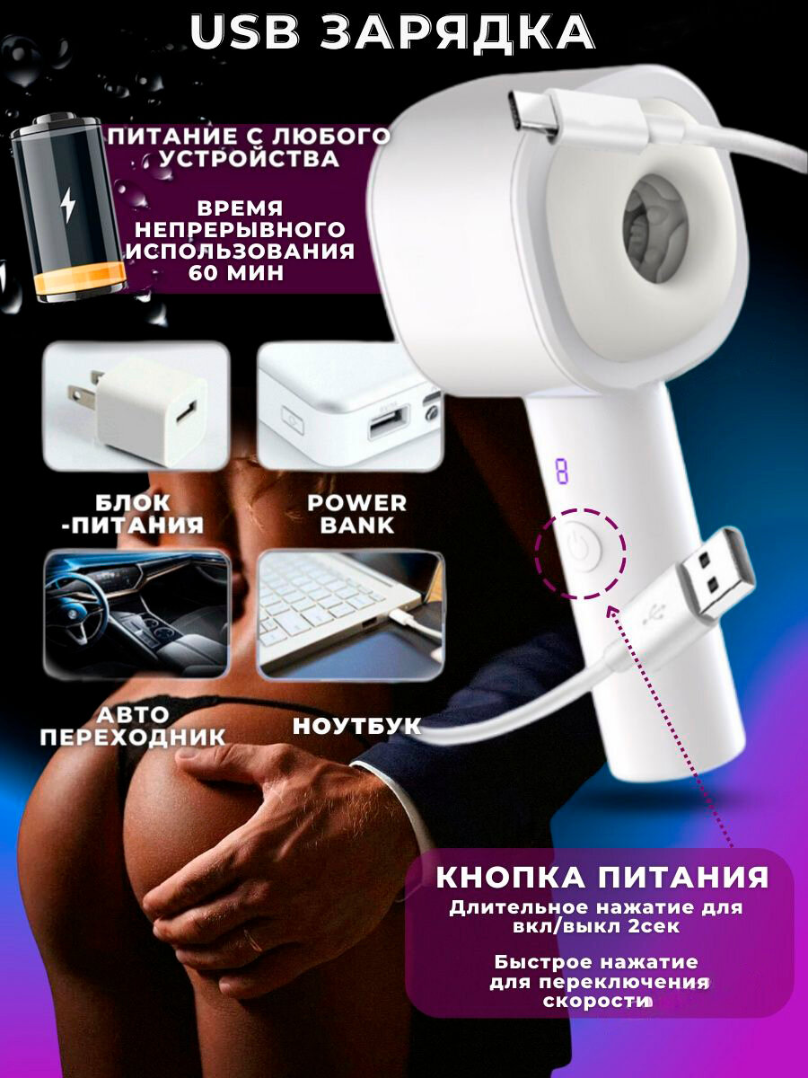 Мастурбатор мужской автоматический , мастурбатор для мужчин с имитацией минета товар для взрослых игрушка 18+