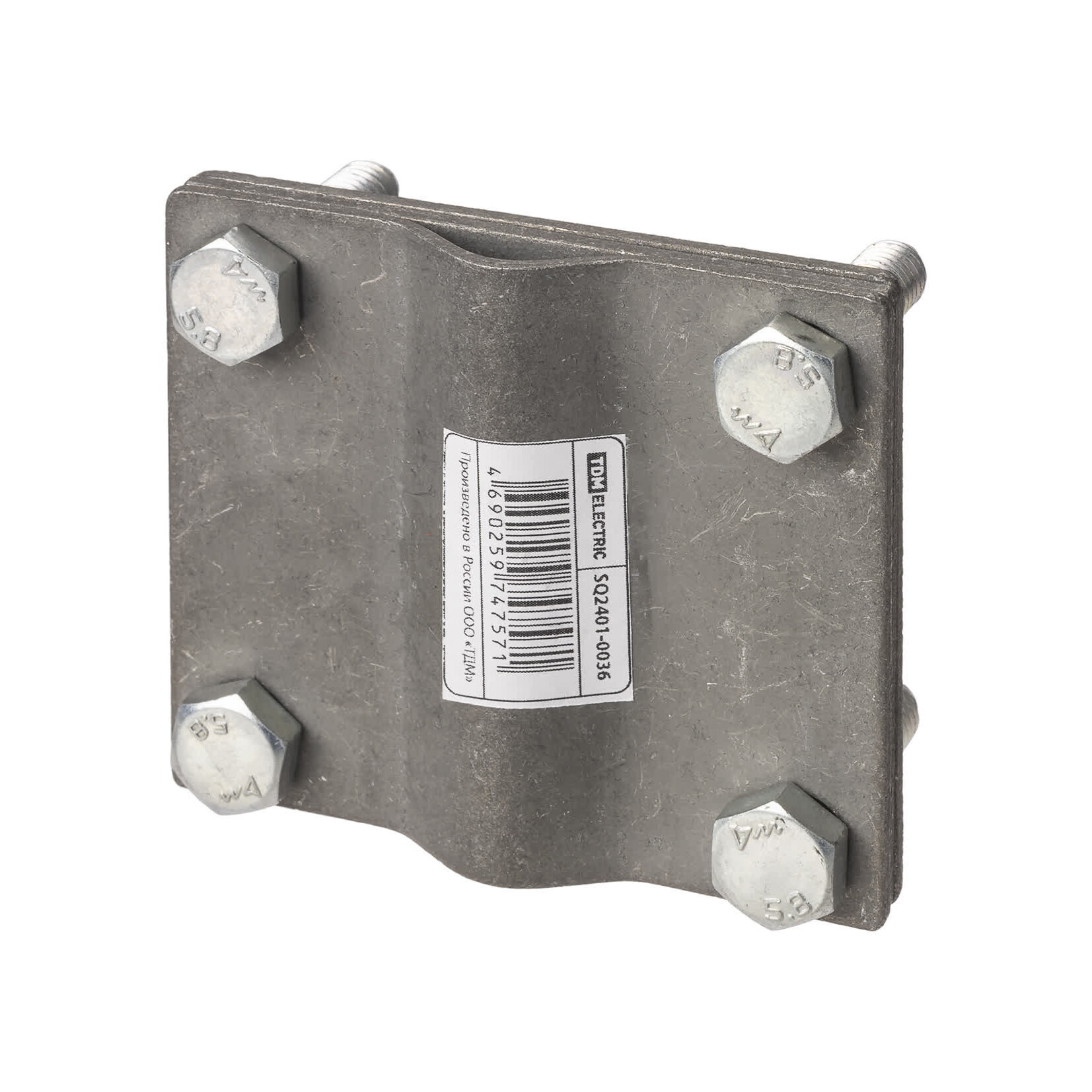 Зажим соединительный 4-х болтовой штырь-полоса, штырь Ø16 - полоса 40х4 мм, термодиффузия (упак. 1 шт.), TDM SQ2401-0036 (1 шт.)