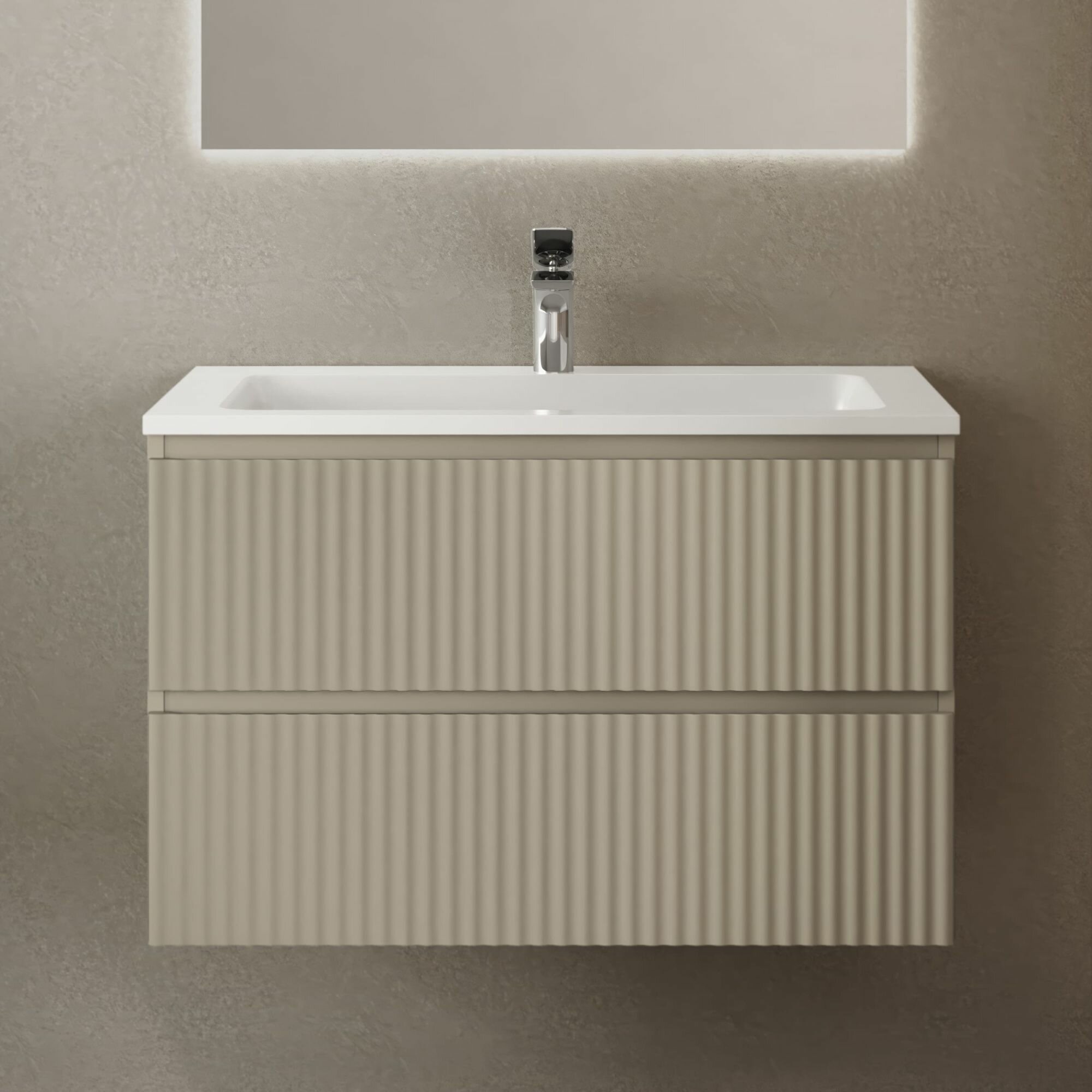 Тумба под раковину Raval Coste 80 подвесная светло-коричневая