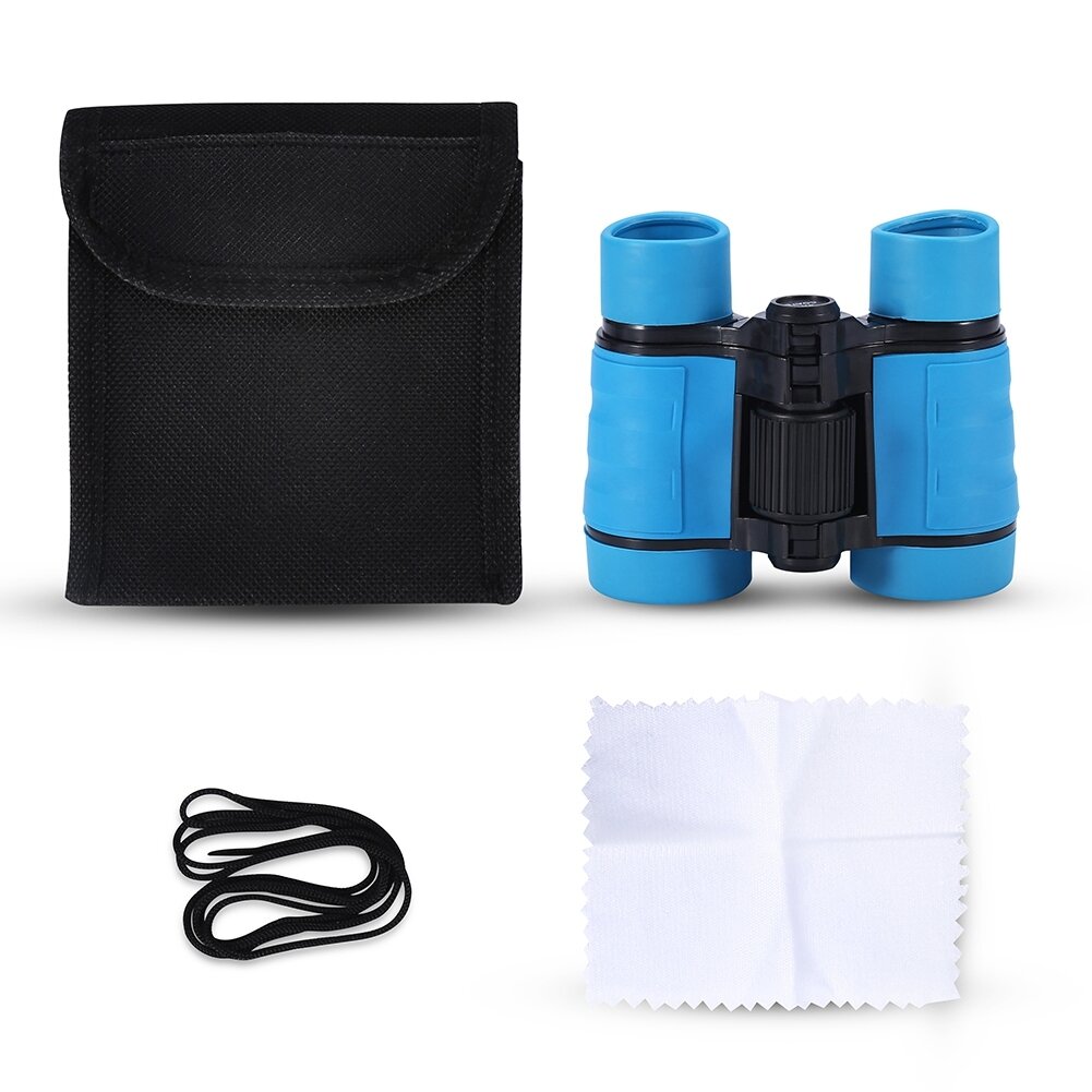 Детский бинокль 4x30, синий, увеличительный телескоп для детей, наблюдение за птицами на открытом воздухе, простой в использовании и фокусировке