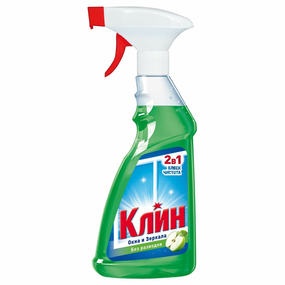 Чистящее средство Clin "Клин" Яблоко 500 мл, для мытья стекол и зеркал