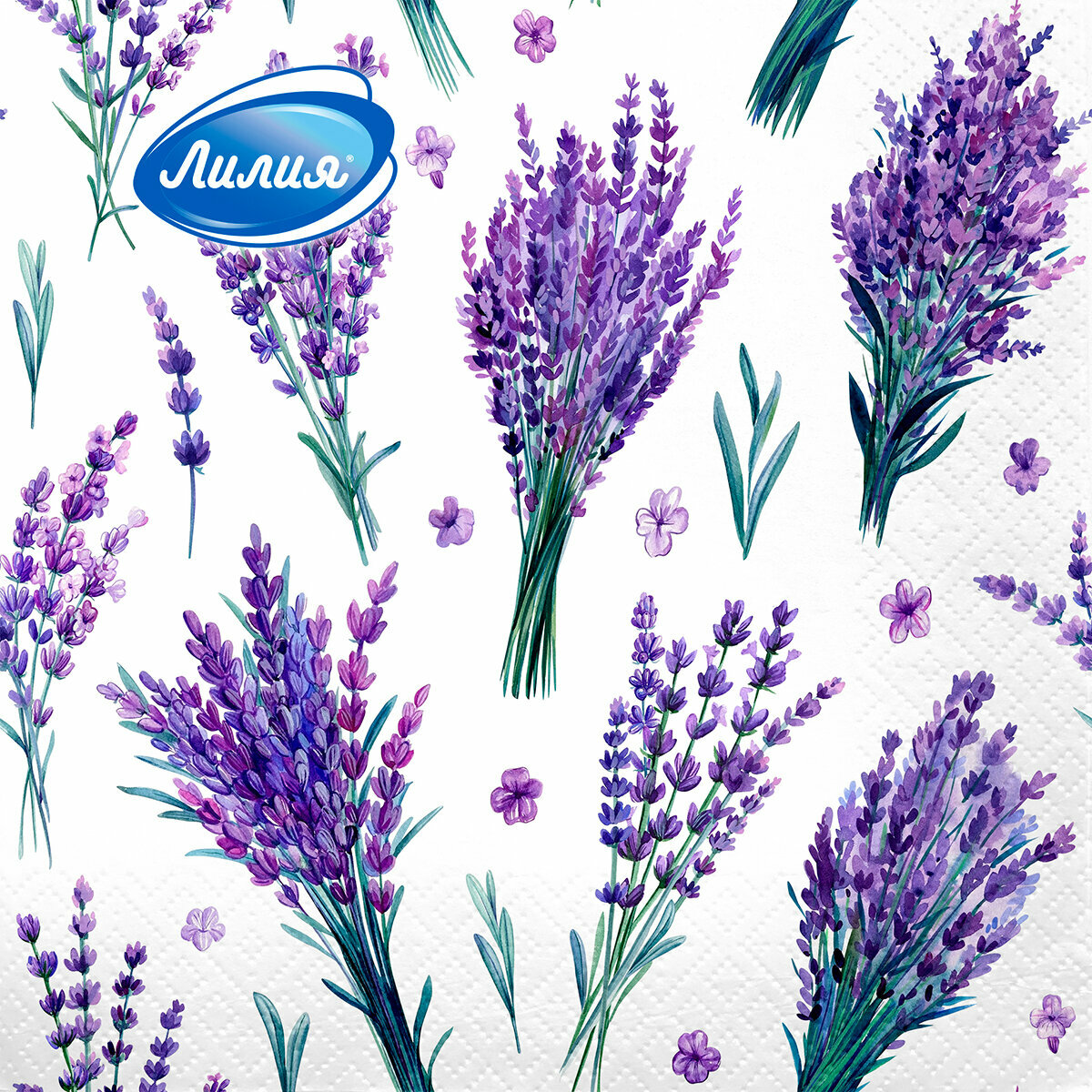 Салфетки бумажные сервировочные Лилия Ароматный букет, двухслойные, 20 шт