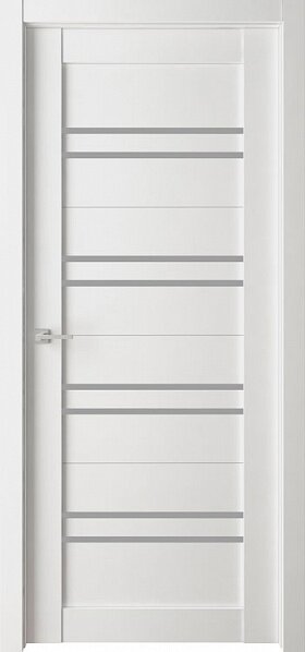 Межкомнатная Дверь Verda Велюкс 5 Бьянко со Стеклом Сатинато 2000х800мм (Полотно 1шт) / Верда.
