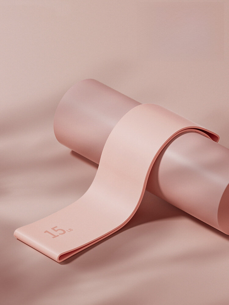 Эластичная лента, для йоги и фитнеса, 15 фунтов, розовая