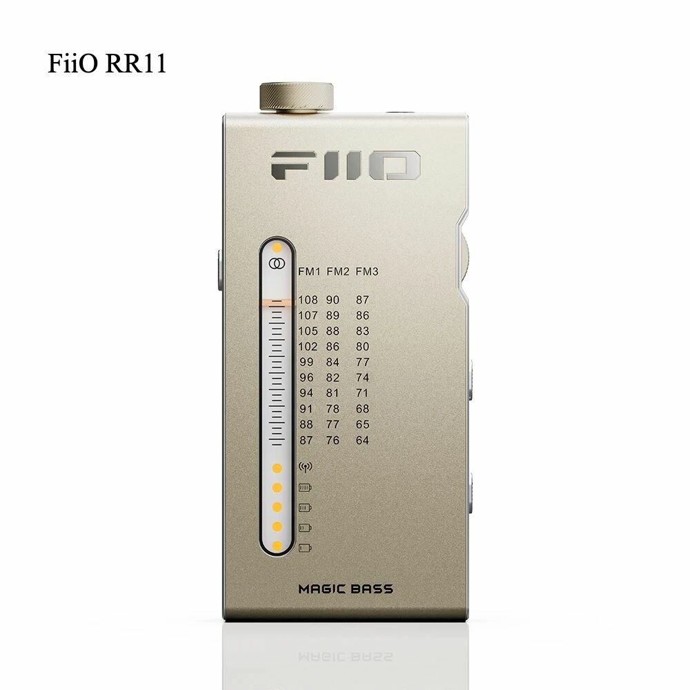 FiiO RR11 Портативный стереоприемник HiFi FM с аналоговой настройкой PVR, басы + 3D звуковые эффекты, 64 МГц-108 МГц