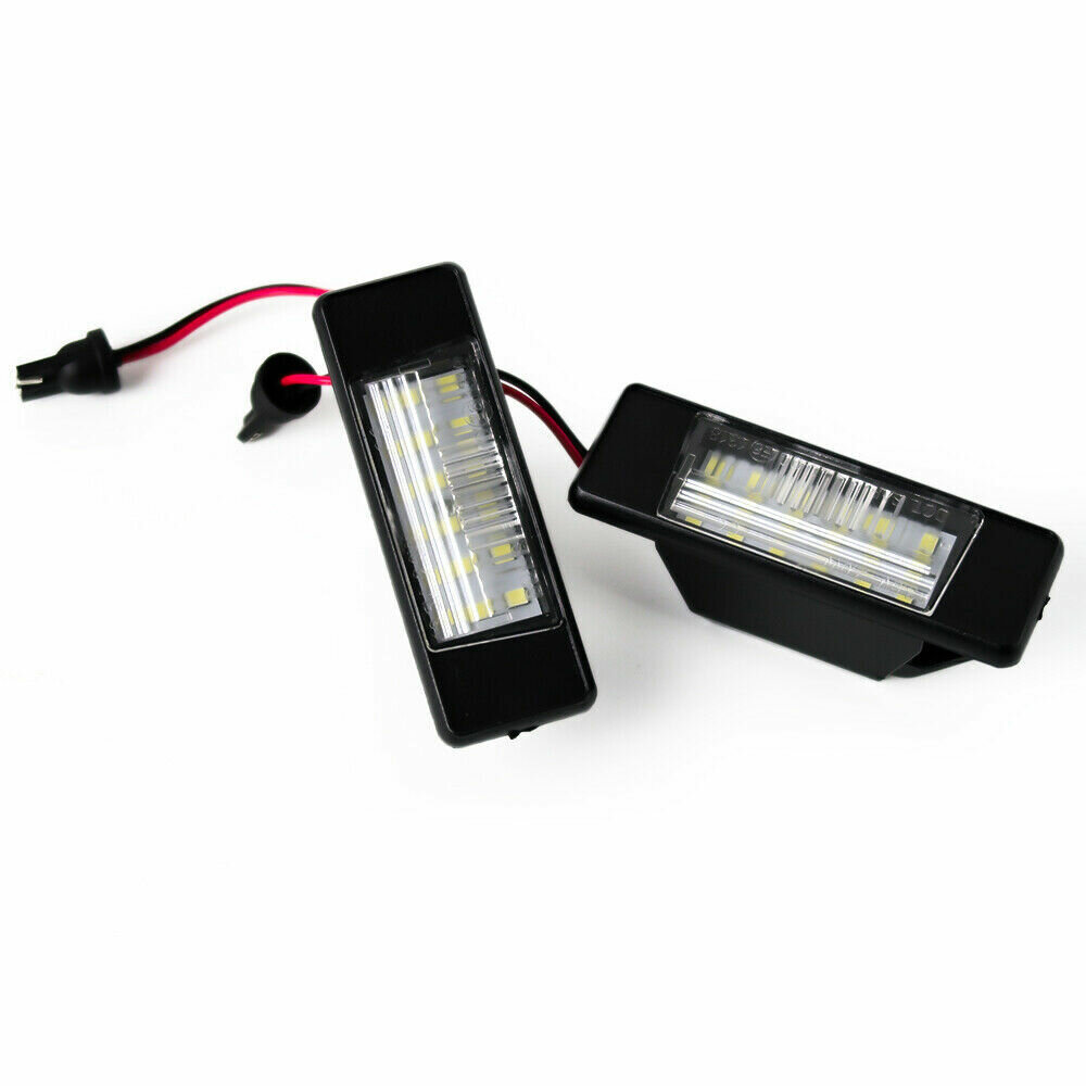 Подсветка номера LED для Nissan Qashqai X-Trail Pathfinder Juke Versa Infiniti Q50 — 2 шт, белый свет, черный ABS
